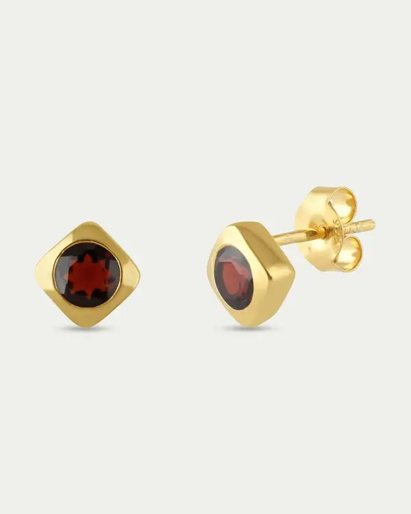 SOPHIE BLAKE Deco Stud Earrings With Garnet