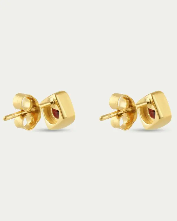 SOPHIE BLAKE Deco Stud Earrings With Garnet