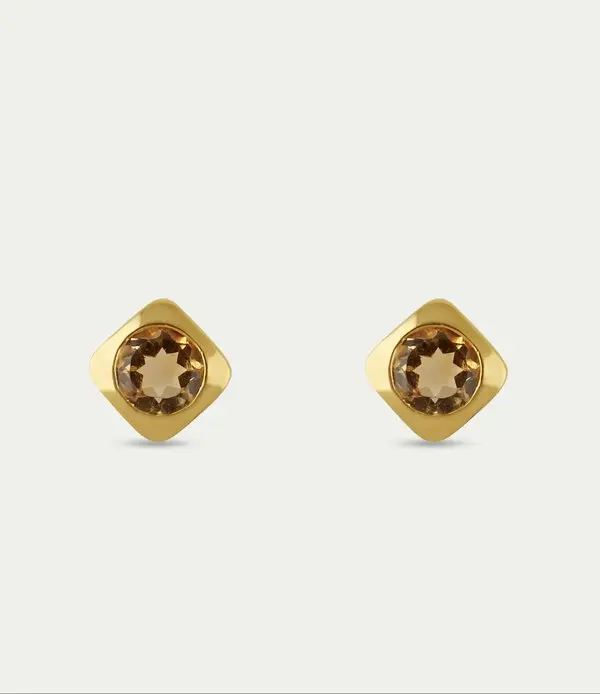SOPHIE BLAKE Deco Citrine Stud Earrings - Gold