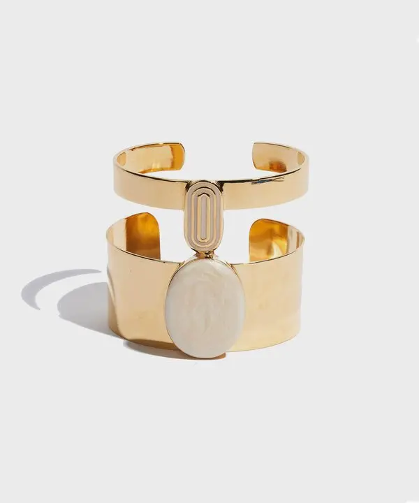 SOPHIE BLAKE Valeria Cuff With Pearl Enamel - Gold