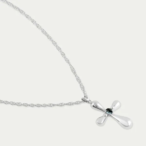 SOPHIE BLAKE Helen Cross White Gold Blue Topaz Pendant - Whitegold