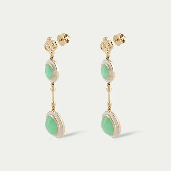 SOPHIE BLAKE Neda Green Chrysopase Earrings - 14kyellowgold