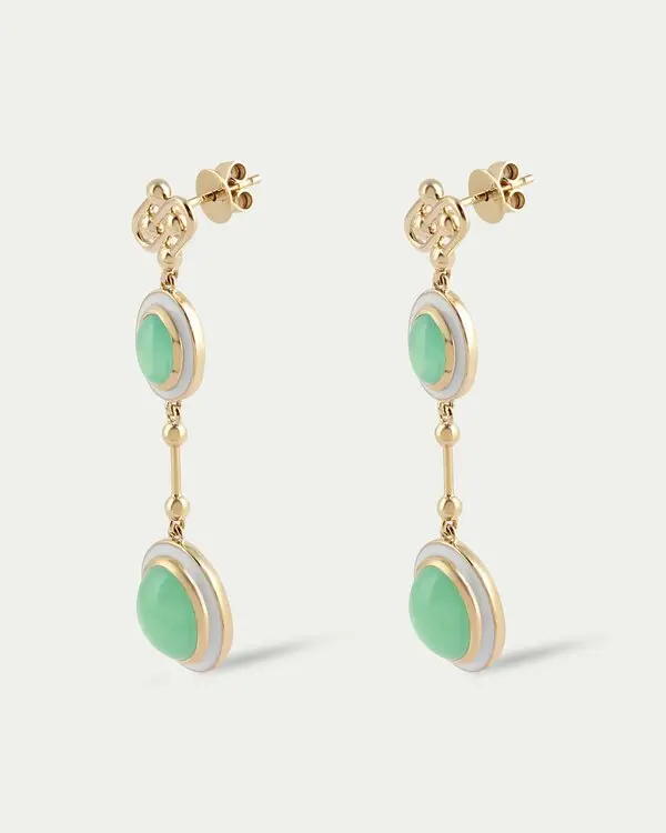 SOPHIE BLAKE Neda Green Chrysopase Earrings - 14kyellowgold