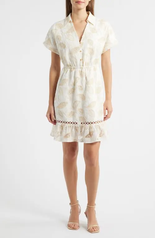 Sam Edelman Embroidered Cotton Shirt Dress
