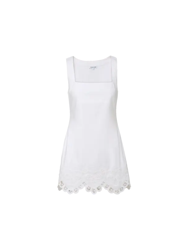 Veronica Beard Shanice Lace Trim Mini Dress - White