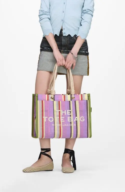 Marc Jacobs The Stripe Mesh Large Tote Bag - Purple Multi