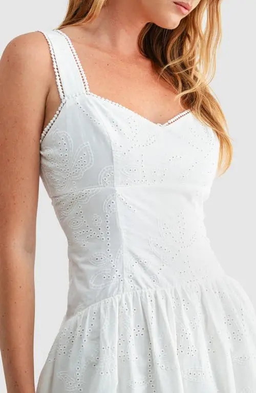 QUINCY MAE Cotton Eyelet Midi Dress