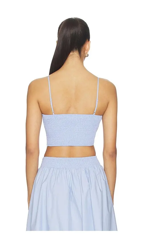 Susana Monaco Poplin Smocking Back String Top - Frosty