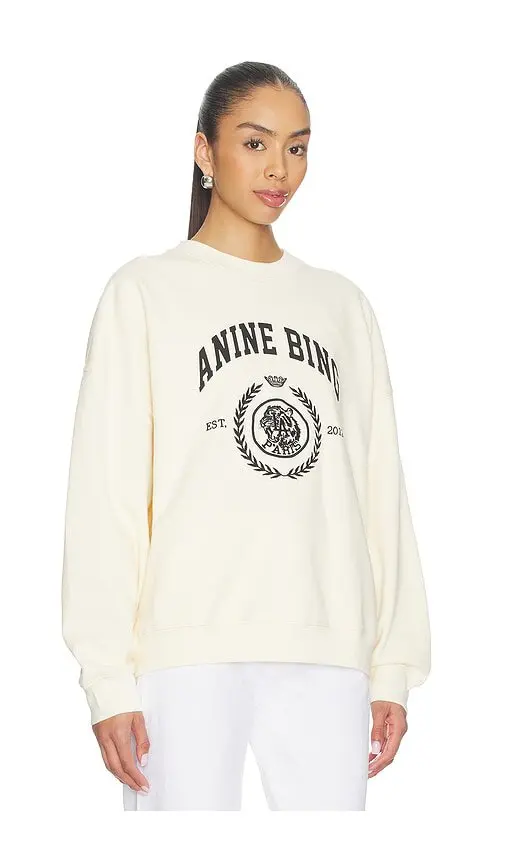 ANINE BING Miles Collegiate Sweatshirt - Cream
