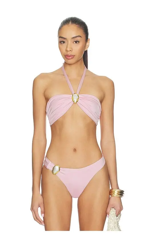 CIN CIN Coast Moonstone Bandeau Top In Pink - Mars Beige