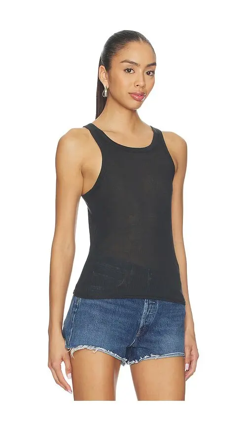 SKIMS Sheer Cotton Ribbed Tank - Soot