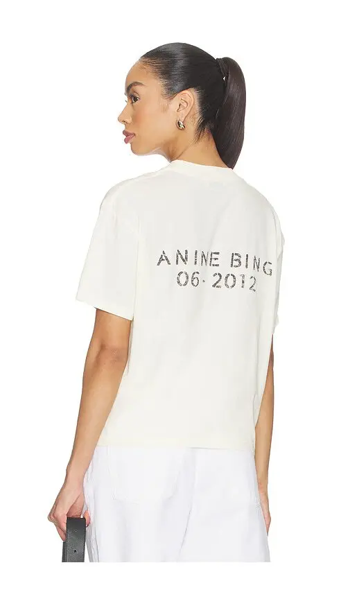ANINE BING Walker Soft Stencil Tee - Cream