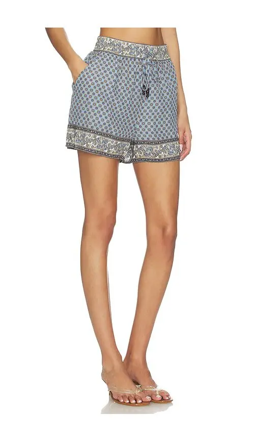 Veronica Beard Vilvaldi Printed Drawstring Shorts - Blue Jay Multi