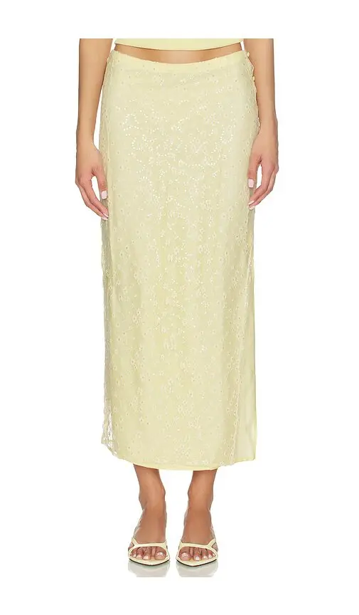 BUBISH Hazel Sequin Lace Midi Skirt