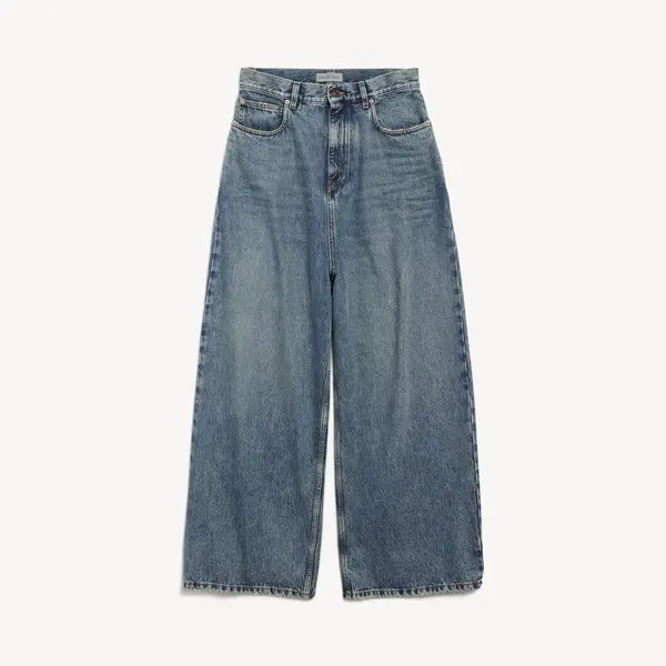 Balenciaga Low Crotch Baggy Jeans In Vintage Cotton Denim