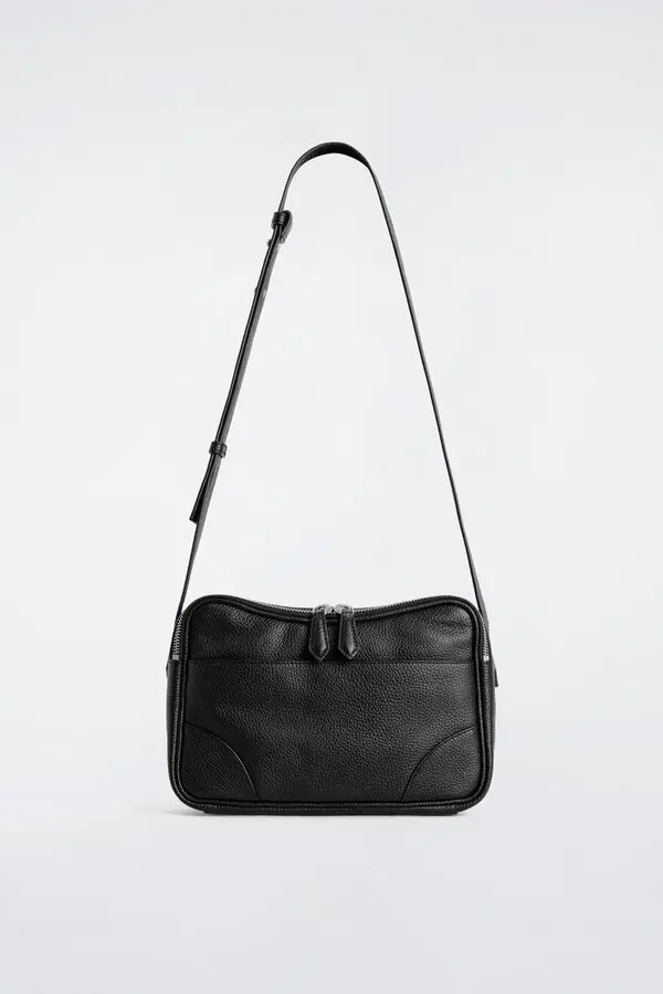 Cos Classic Leather Crossbody Bag - Black