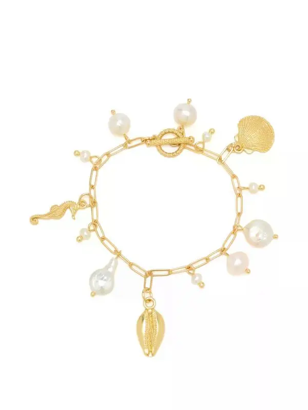 OCEANUS Pearl And Charm Bracelet - Gold