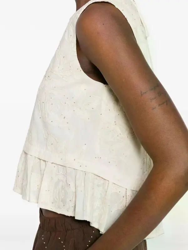 Liu Jo Floral Sequin Blouse - Neutrals