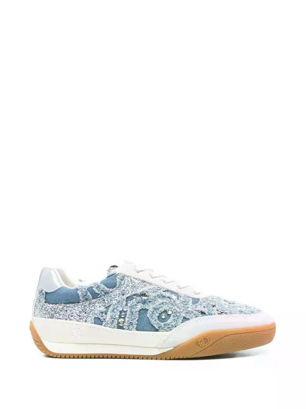 Liu Jo Embellished Denim Lace-up Sneakers - Blue