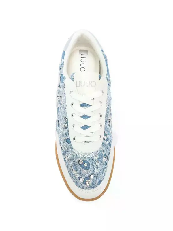 Liu Jo Embellished Denim Lace-up Sneakers - Blue