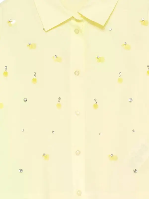 Liu Jo Embellished Cropped Shirt - Yellow
