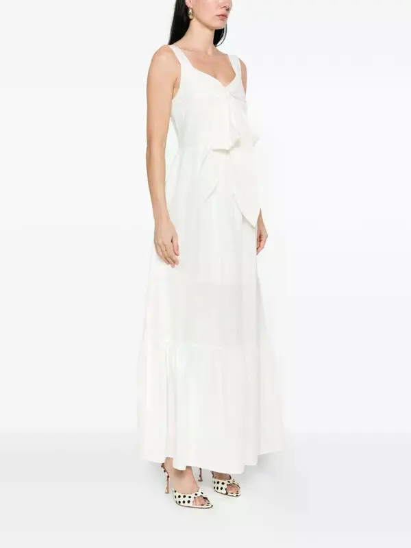Liu Jo Long Linen-blend Tiered Maxi Dress - White
