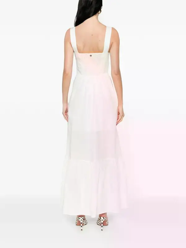 Liu Jo Long Linen-blend Tiered Maxi Dress - White