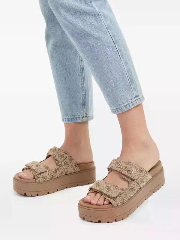 Guess Logo Platform Sandals