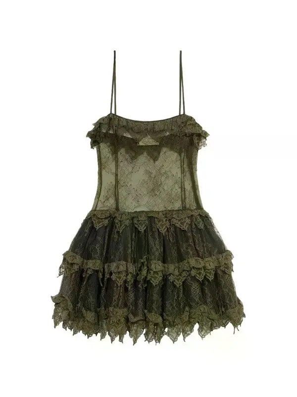 Blumarine Ruffled Mini Dress - Green