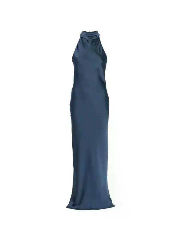 ACTUALEE Halterneck Open-back Maxi Dress