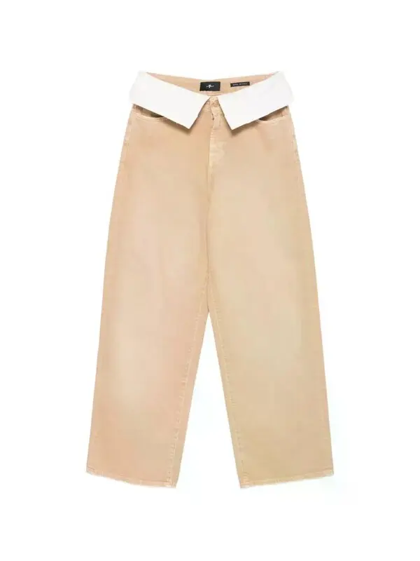 7 For All Mankind Double Layer Wide-leg Jeans - Neutrals