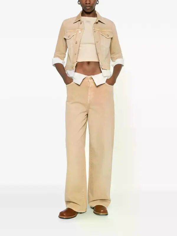 7 For All Mankind Double Layer Wide-leg Jeans - Neutrals