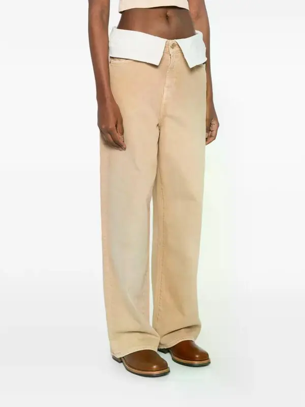 7 For All Mankind Double Layer Wide-leg Jeans - Neutrals
