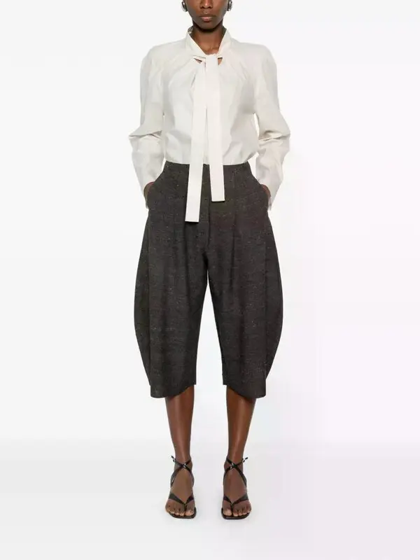 BOBOUTIC Pleated Cropped Trousers