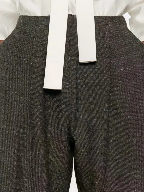 BOBOUTIC Pleated Cropped Trousers
