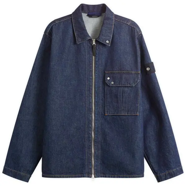 Stone Island Research Indigo Denim Zip Shirt Jacket
