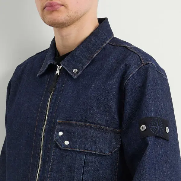 Stone Island Research Indigo Denim Zip Shirt Jacket