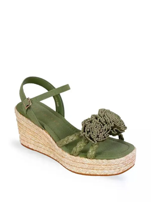 PALOMITAS BY PALOMA BARCELÒ Galena Flower-braided Wedge Sandals