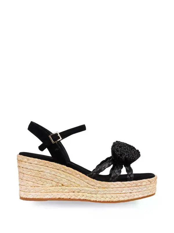 PALOMITAS BY PALOMA BARCELÒ Galena Beaded Platform Sandal - Black