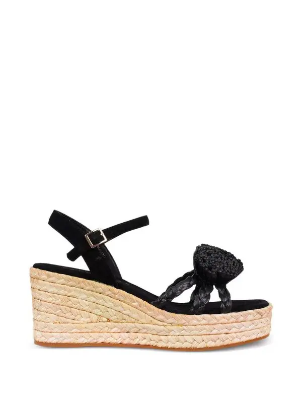 PALOMITAS BY PALOMA BARCELÒ Galena Beaded Platform Sandals - Black