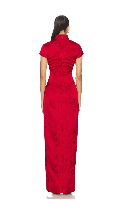 SAU LEE Isabella Embroidered Gown