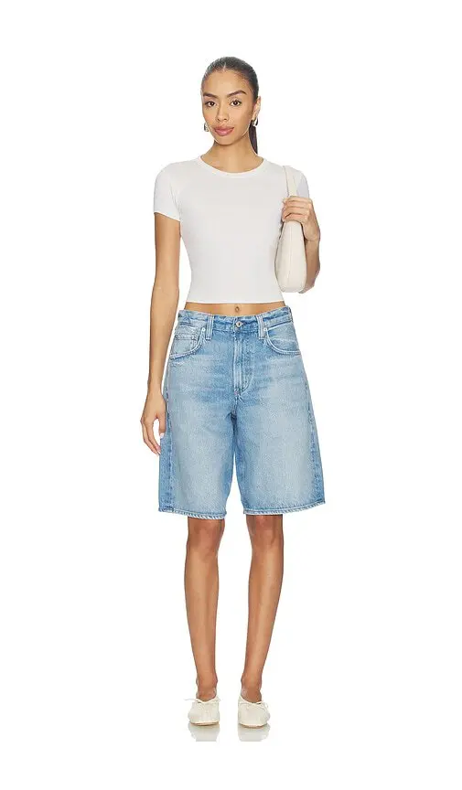 Enza Costa Supima Baby Rib Cropped Tee - Ivory