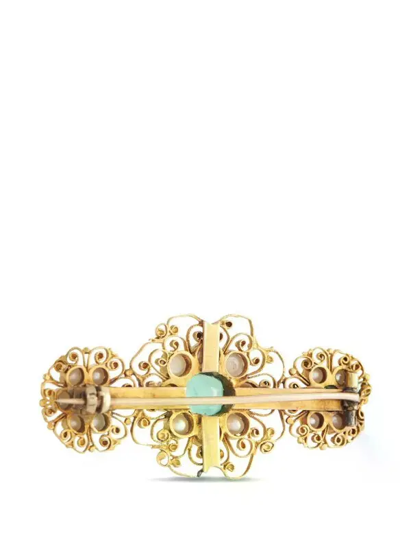 LB EXCLUSIVE Emerald And Pearl Brooch