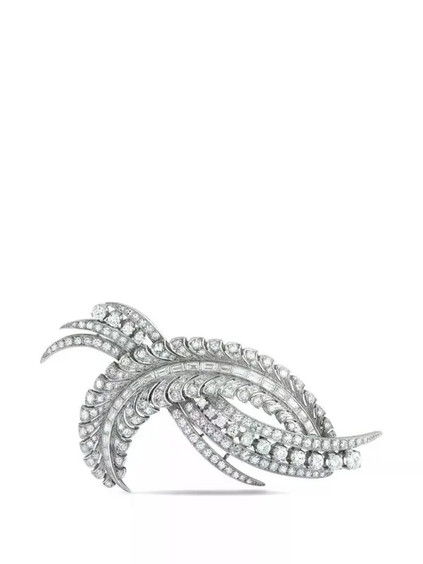 LB EXCLUSIVE Diamond Leaf Brooch - Silver