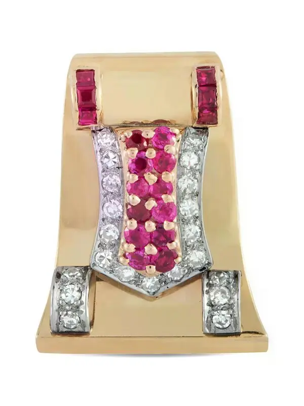 LB EXCLUSIVE Diamond And Ruby Brooch - Gold