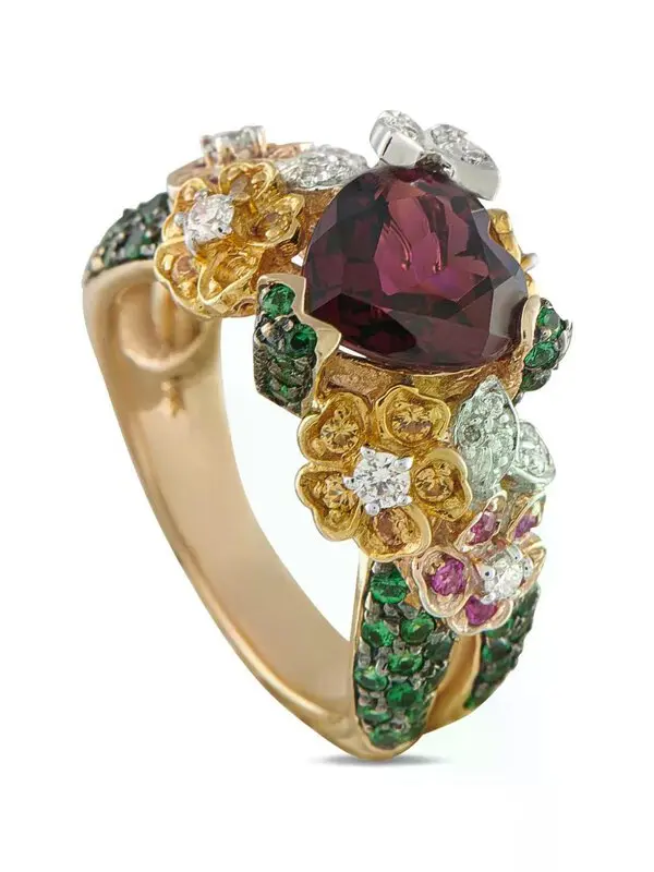LB EXCLUSIVE Diamond, Sapphire, And Rubellite Ring - Gold