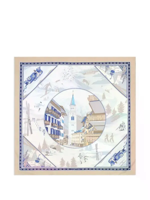 E.MARINELLA Printed Scarf - White