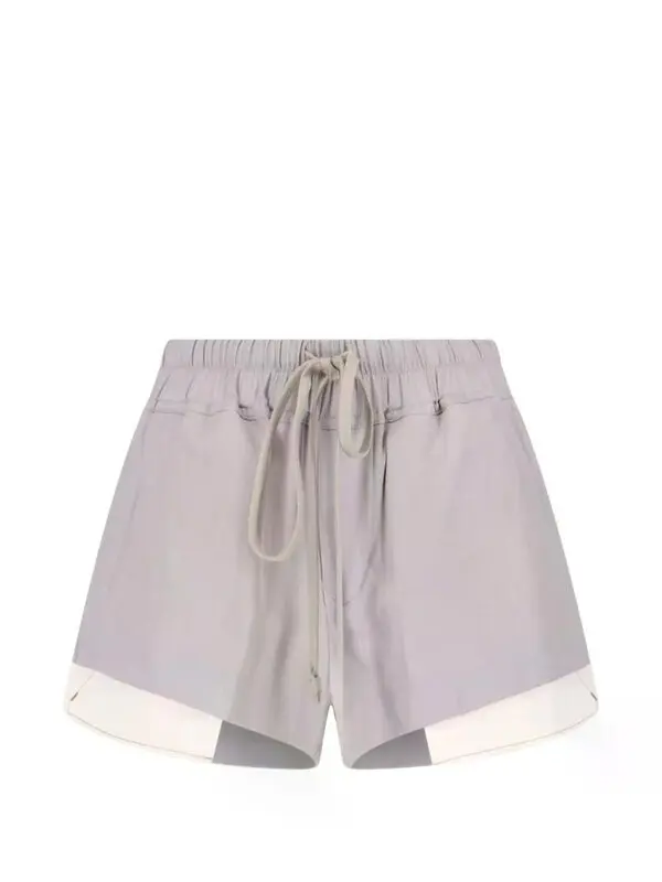 Rick Owens Drawstring Layered Hem Shorts - Grey