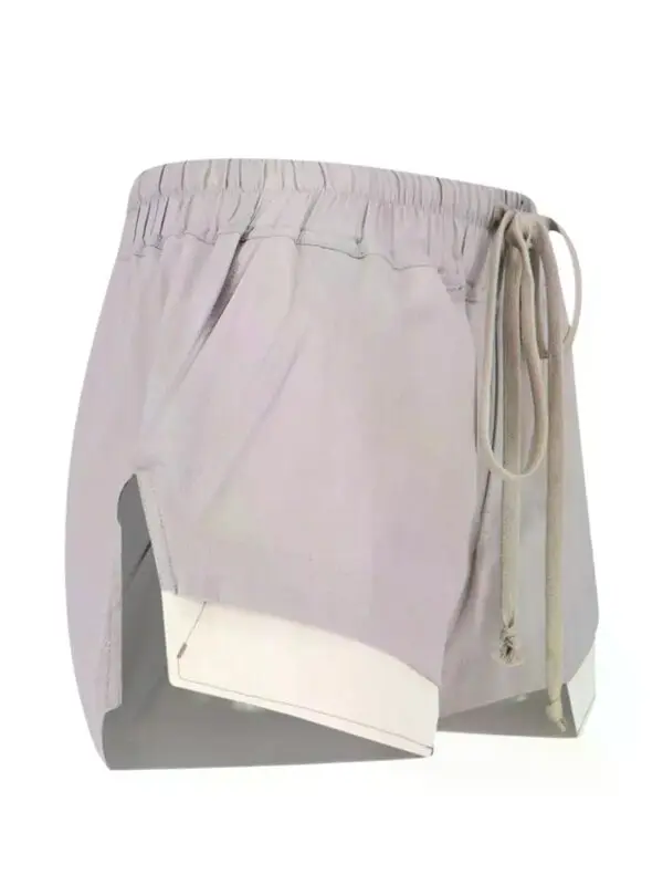 Rick Owens Drawstring Layered Hem Shorts - Grey
