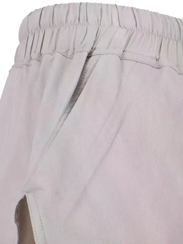 Rick Owens Drawstring Layered Hem Shorts - Grey